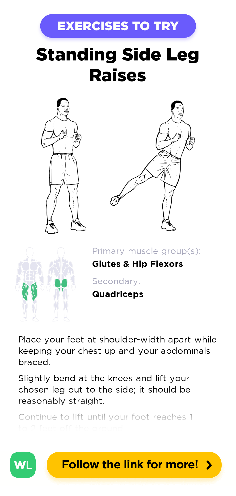 Standing Side Leg Raises WorkoutLabs Exercise Guide Standing Side Leg Raises WorkoutLabs Exercise Guide