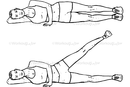 Lying Side Leg Lifts / Lateral Raises / Hip Abductors / Adductors ...