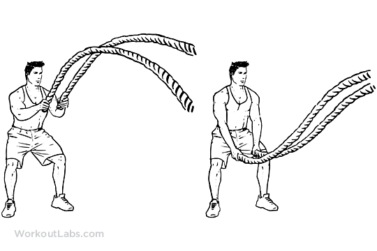 Battle Rope Double Waves | WorkoutLabs
