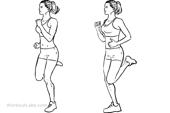 Butt Kicks | Illustrated Exercise guide - WorkoutLabs