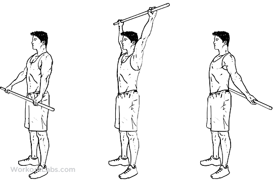 Shoulder Pole / Broomstick Stretch | WorkoutLabs