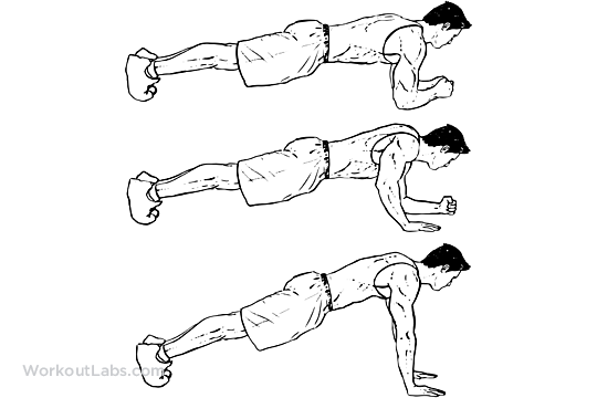 Plank to Push-Up / Pushups / Walking Plank Up-Downs | WorkoutLabs